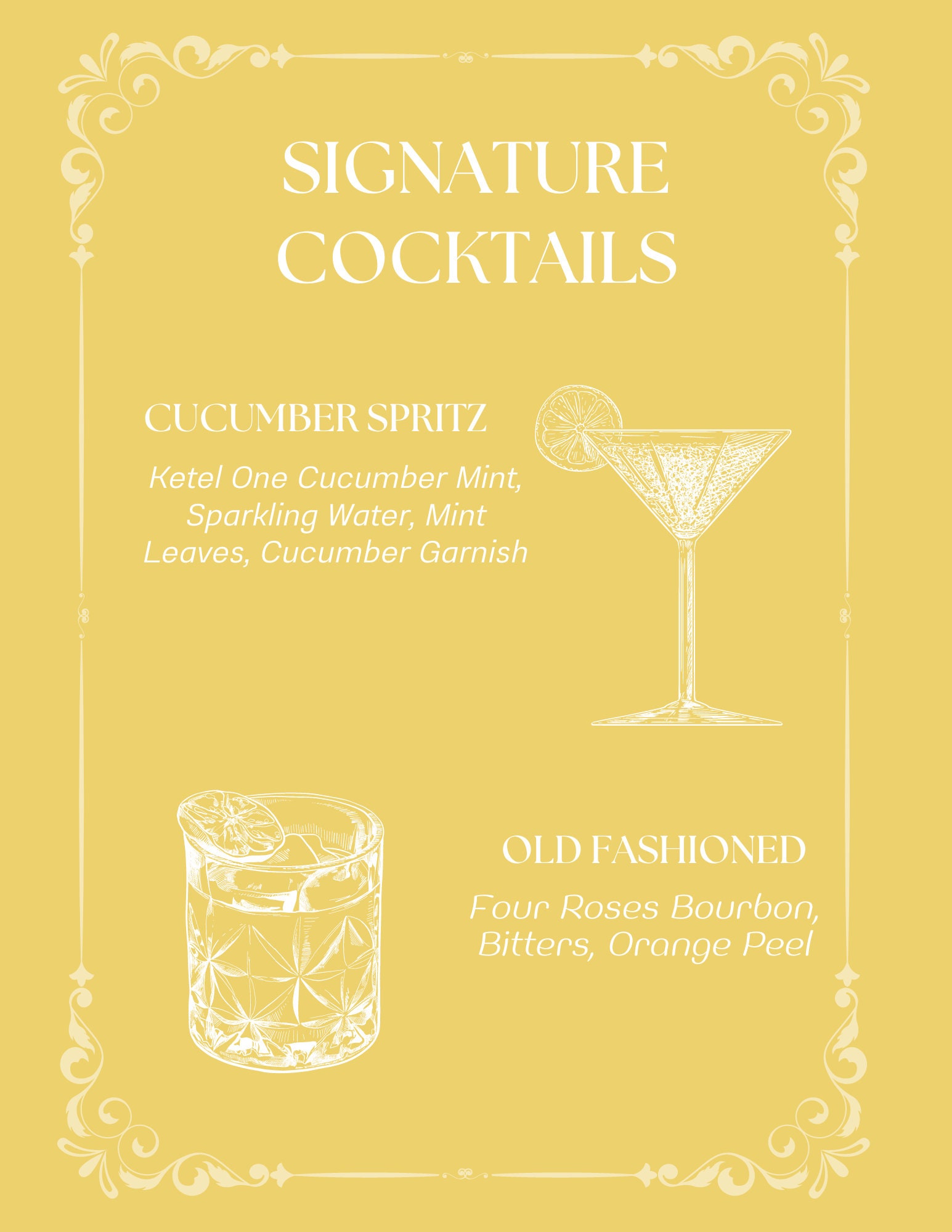 Custom Signature Cocktail Sign - Etsy