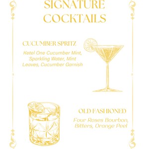 Custom Signature Cocktail Sign - Etsy