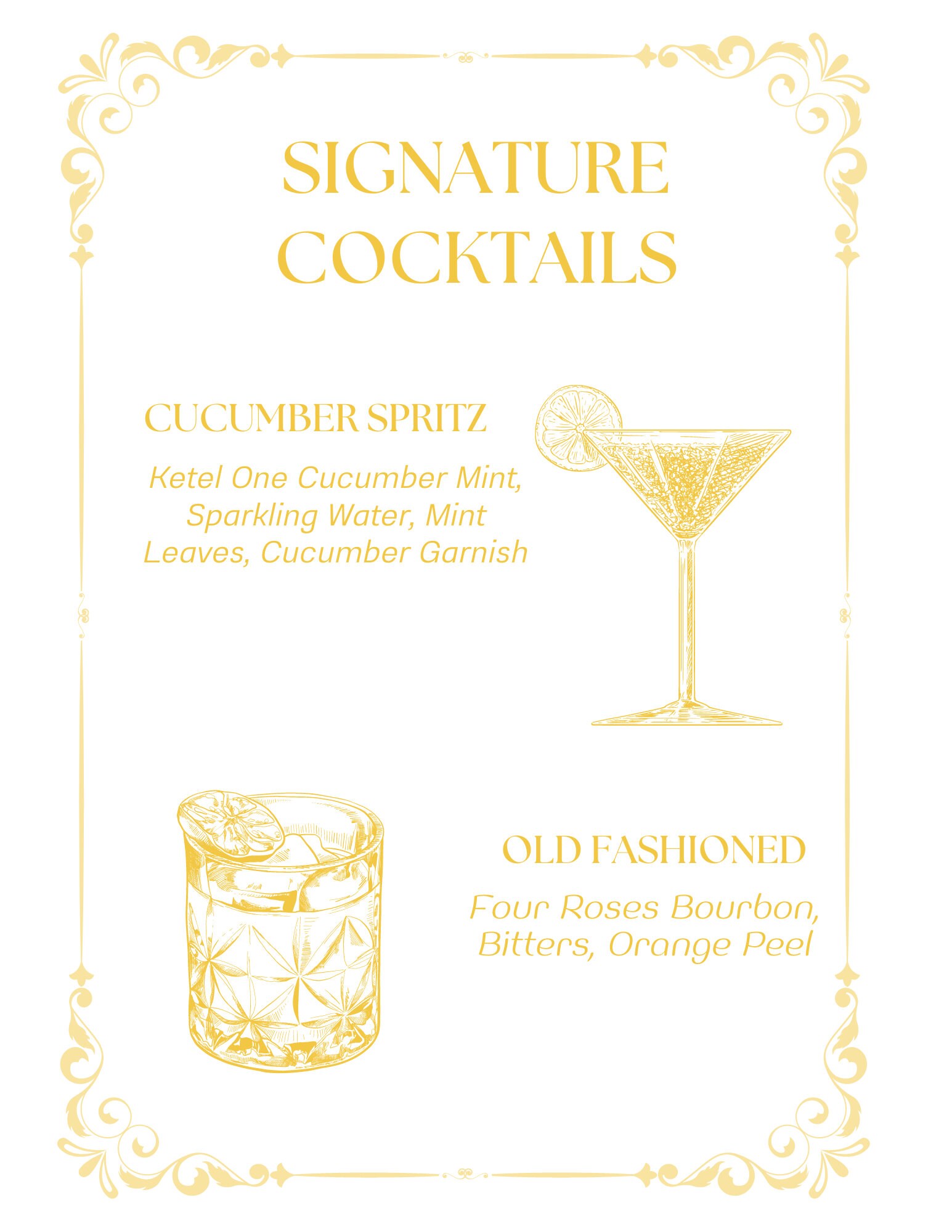 Custom Signature Cocktail Sign - Etsy