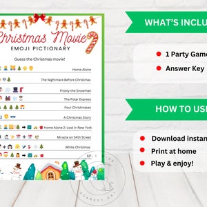 Christmas Movie Emoji Pictionary Game, Christmas Movie Trivia ...