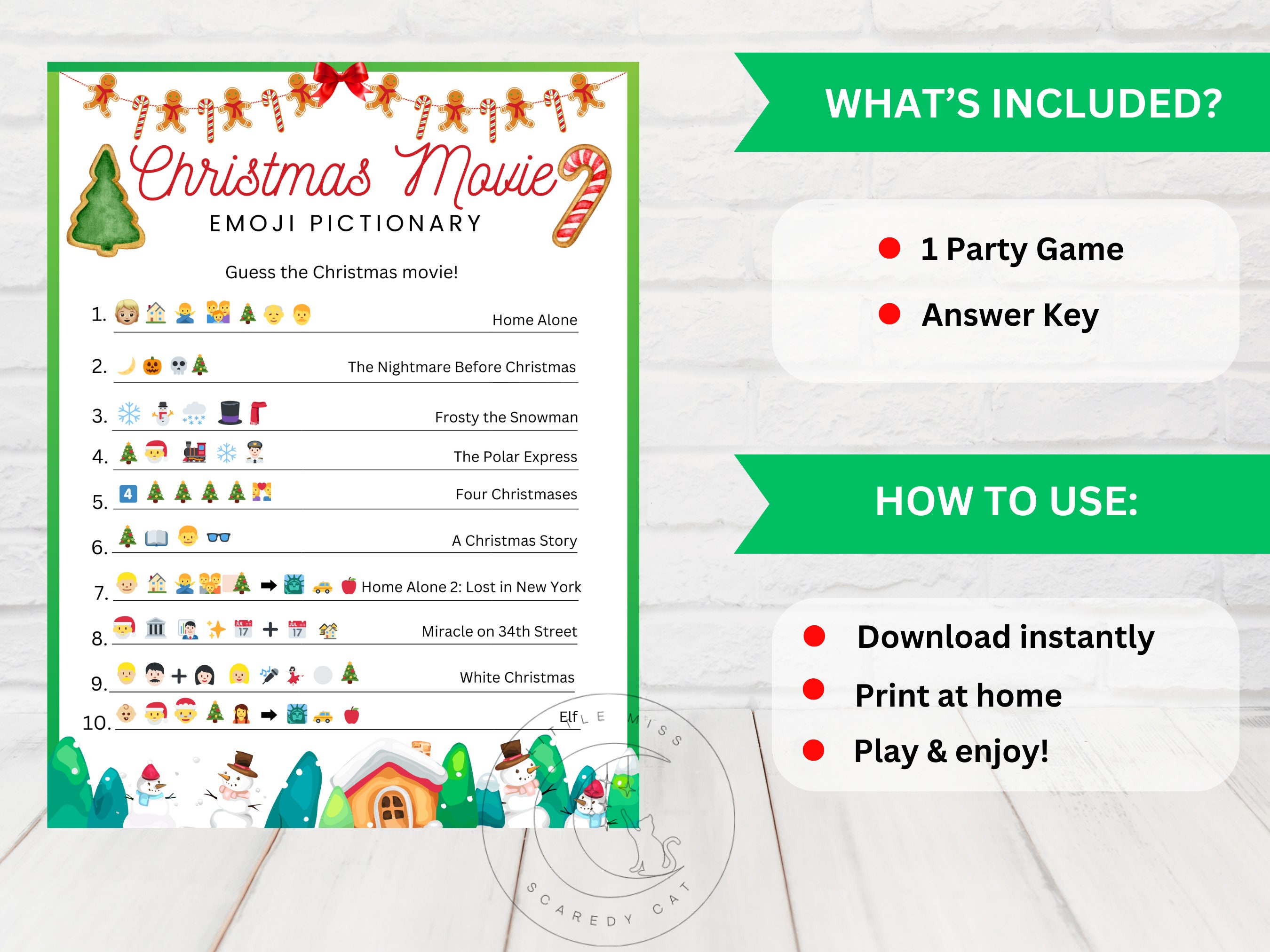 Christmas Movie Emoji Pictionary Game, Christmas Movie Trivia ...