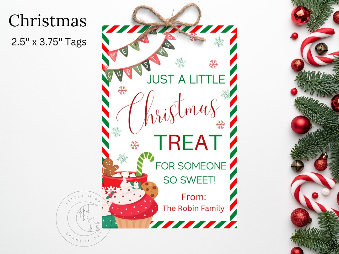 Christmas Treat Gift Tags, Printable Holiday Favor Tags (PDF, JPEG) - Etsy