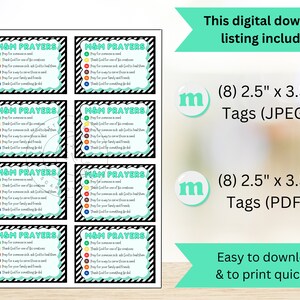 M&M Prayer Card for Kids/students, Student Prayer Card, Sunday School ...