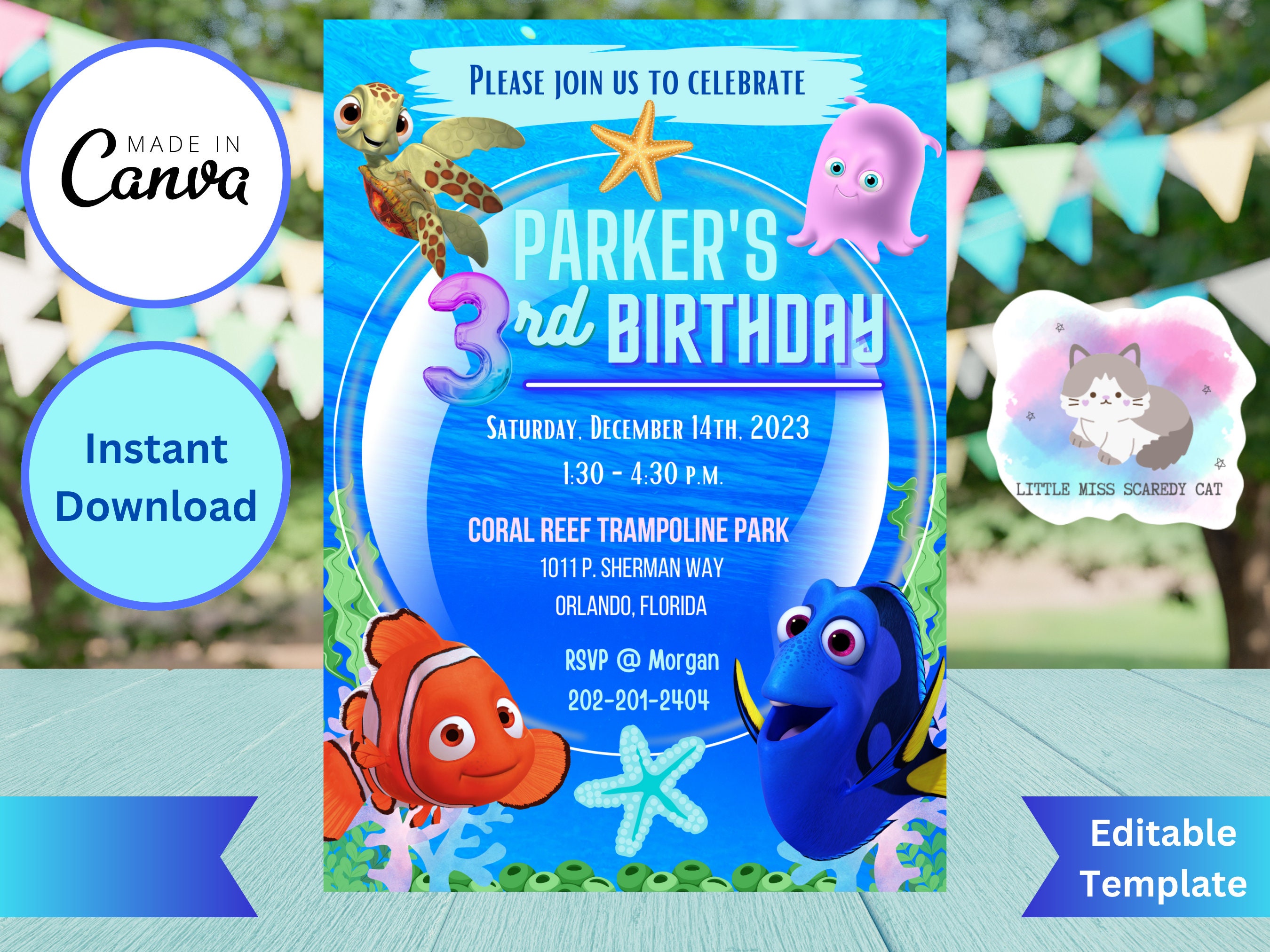Printable Nemo Invitations Finding Dory Finding Nemo Printed Birthday