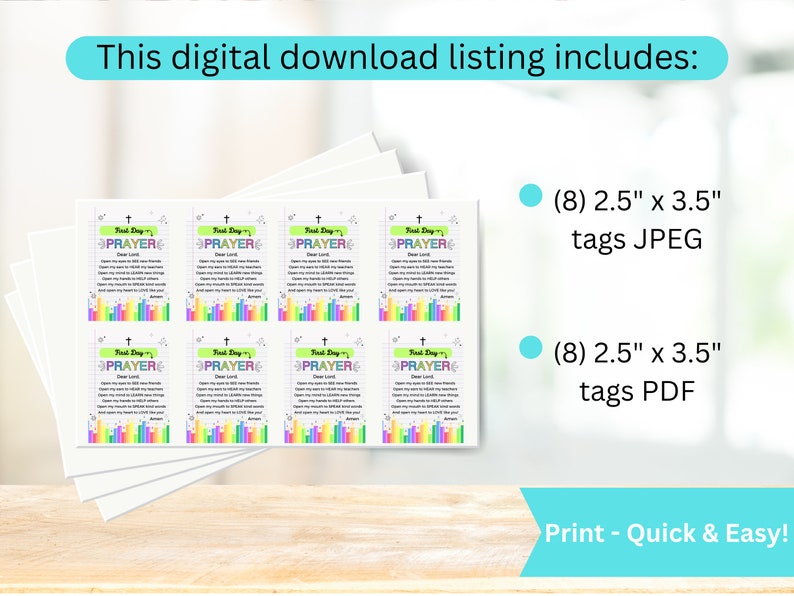 First Day Prayer Card for Students, First Day of School Prayer, Sunday ...