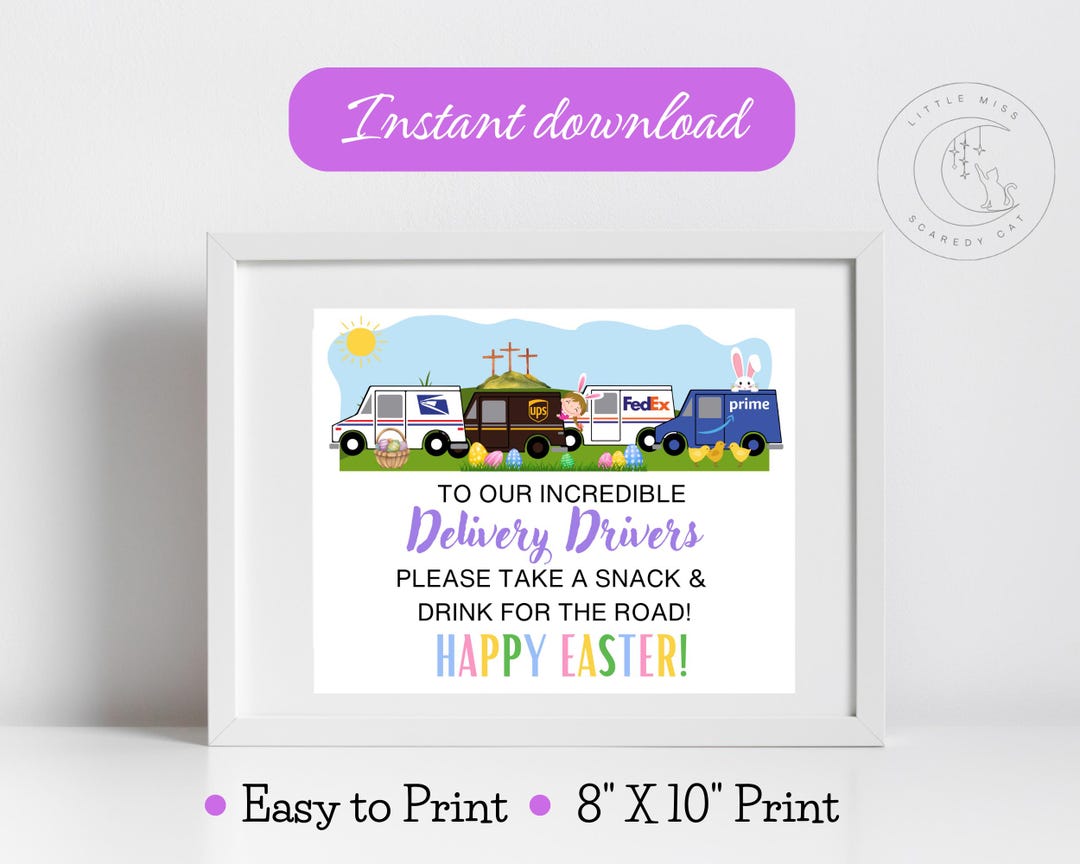 Delivery Driver Snack Sign, Happy Easter Snack Sign, Thank You Delivery ...