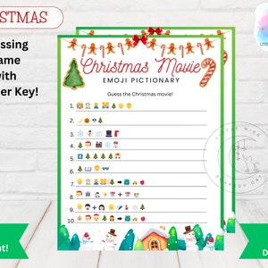 Christmas Movie Emoji Pictionary Game, Christmas Movie Trivia ...