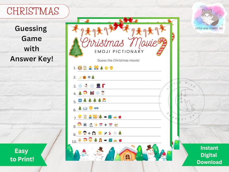 Christmas Movie Emoji Pictionary Game, Christmas Movie Trivia ...