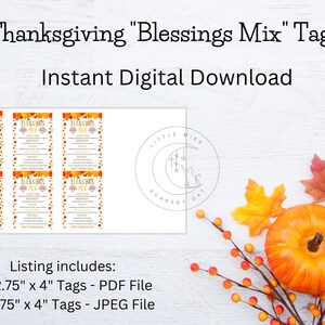 Thanksgiving "blessings Mix" Favor Tags - Etsy