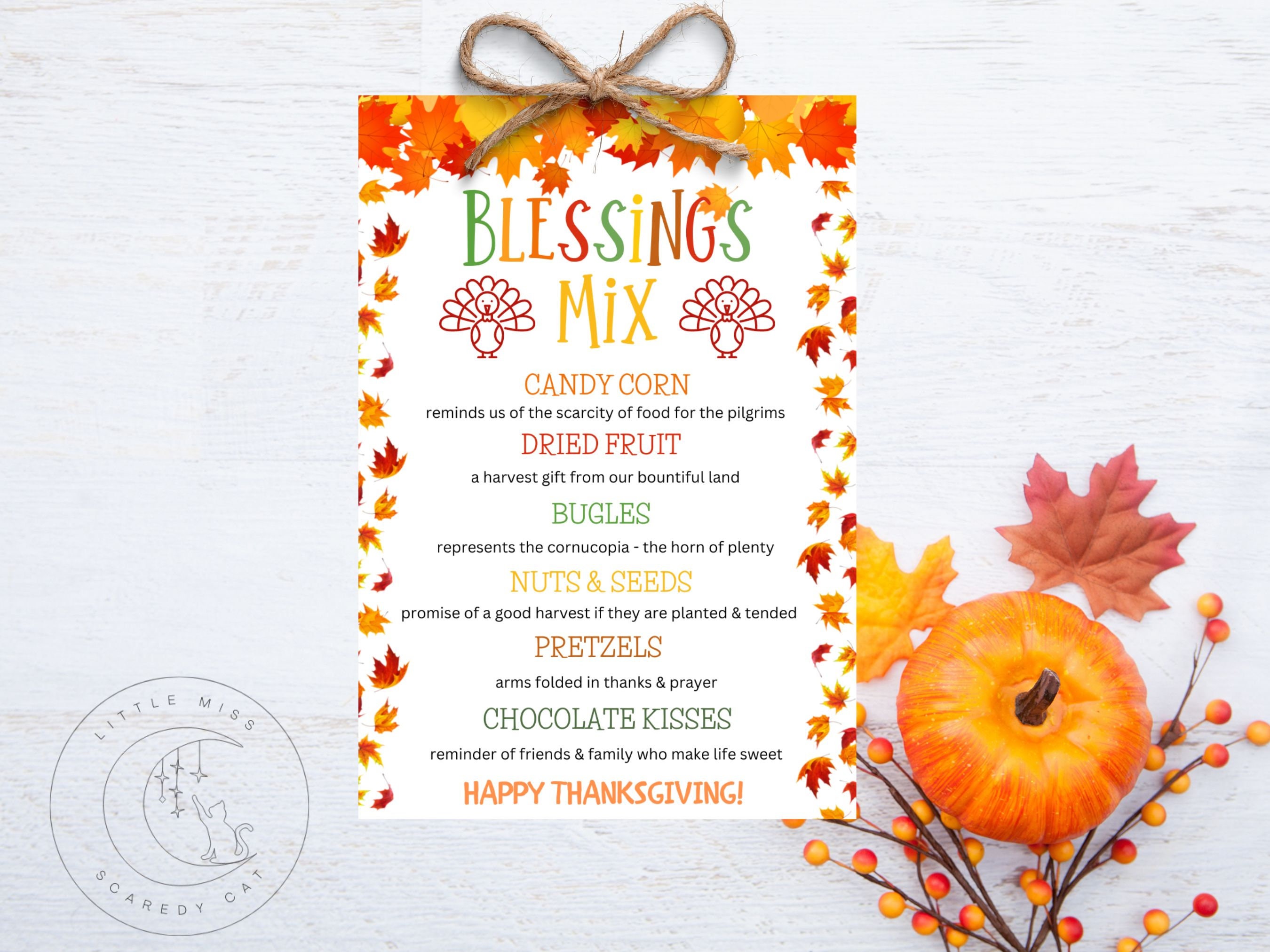 Thanksgiving "blessings Mix" Favor Tags - Etsy