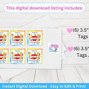 Kindergarten Welcome Gift Tags, Back to School Printable (PDF & JPEG ...