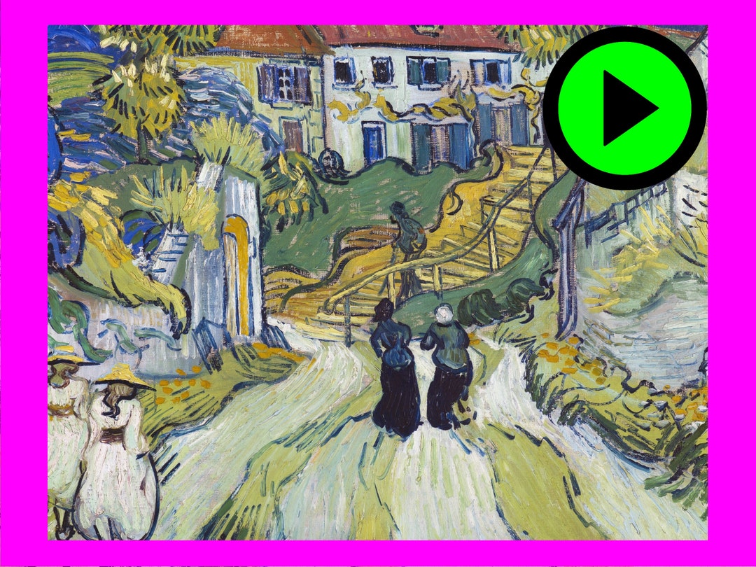 Famous Art Prints Stairs Auvers Impressionist Sublimation - Etsy