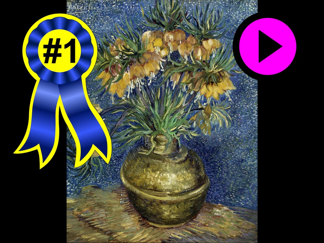 Van Gogh Flowers Vase Impressionist Instant Downloads Mid Century Wall ...