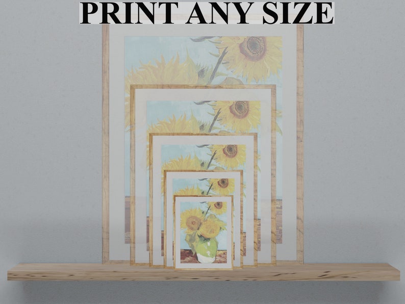 Van Gogh Sunflowers Printable Minimalist Office Decor - Etsy