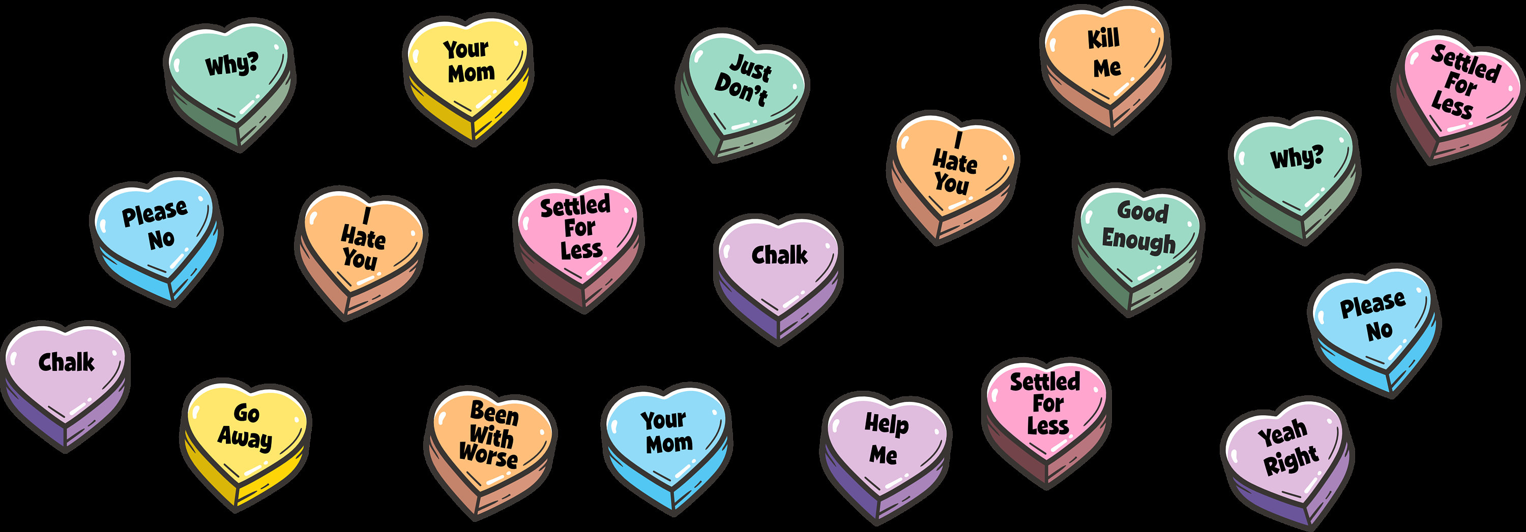 Mean Candy Hearts Printable Tshirt Graphic T-shirt Funny T Shirt Heart ...