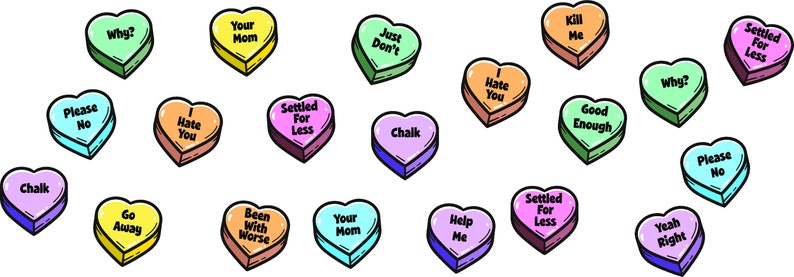 Mean Candy Hearts Printable Tshirt Graphic T-shirt Funny T Shirt Heart ...