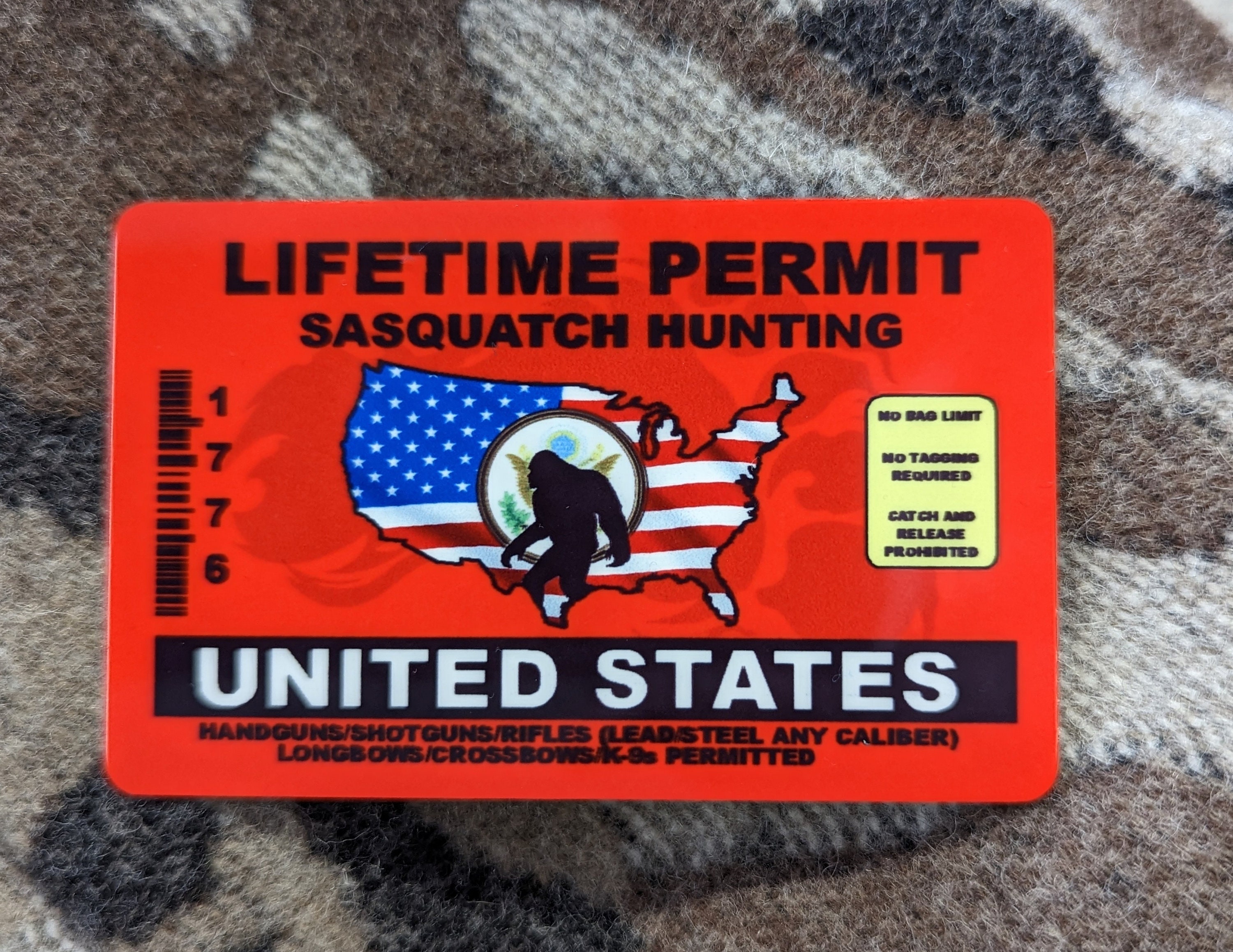 Sasquatch Hunting Permit Bigfoot Hunting Permit USA Hunting Permit ...