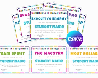 Middle School Superlatives, Awards, Editable - Etsy