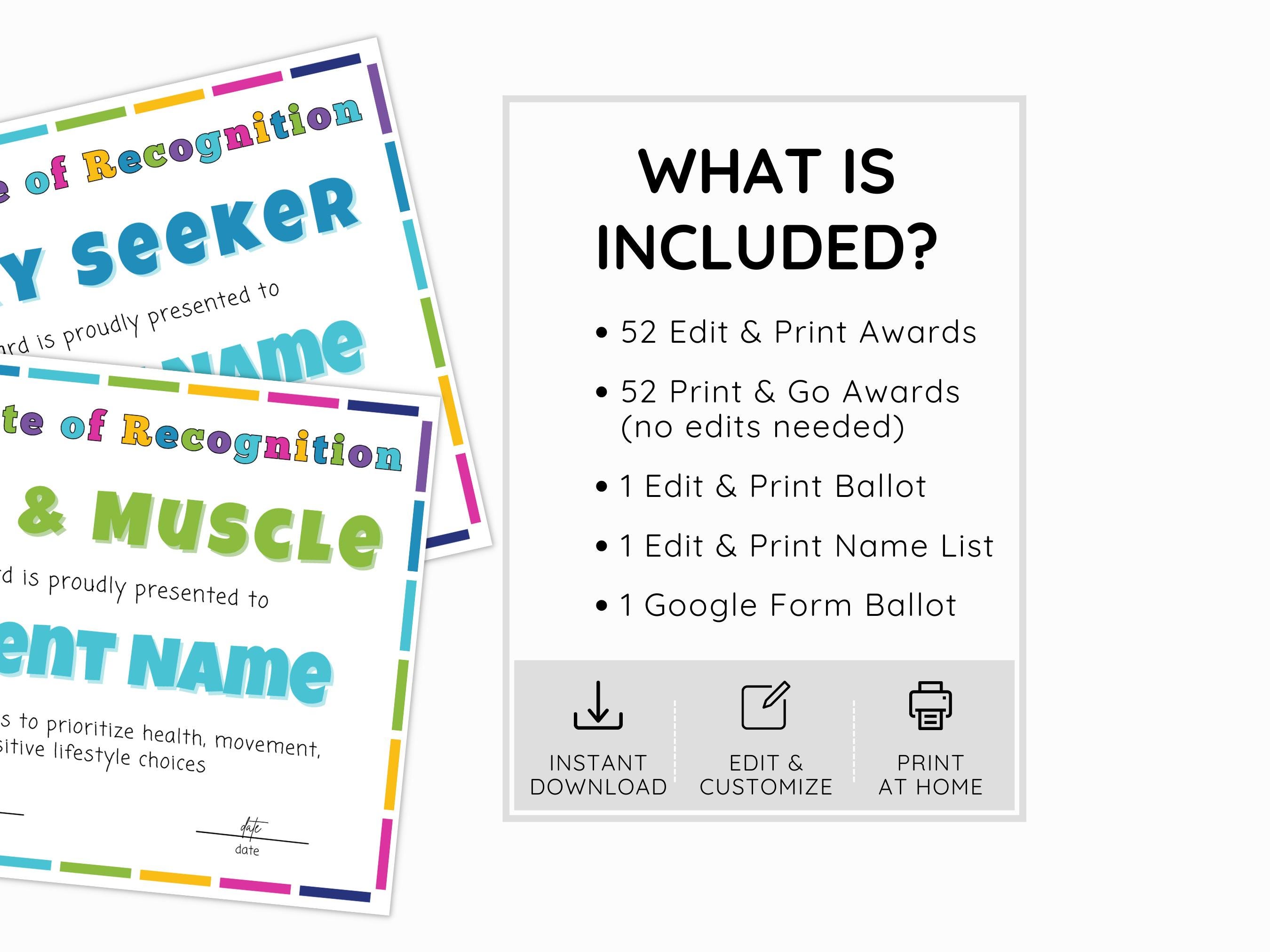 Classroom Award Templates | Editable End of Year Awards | Funny and ...