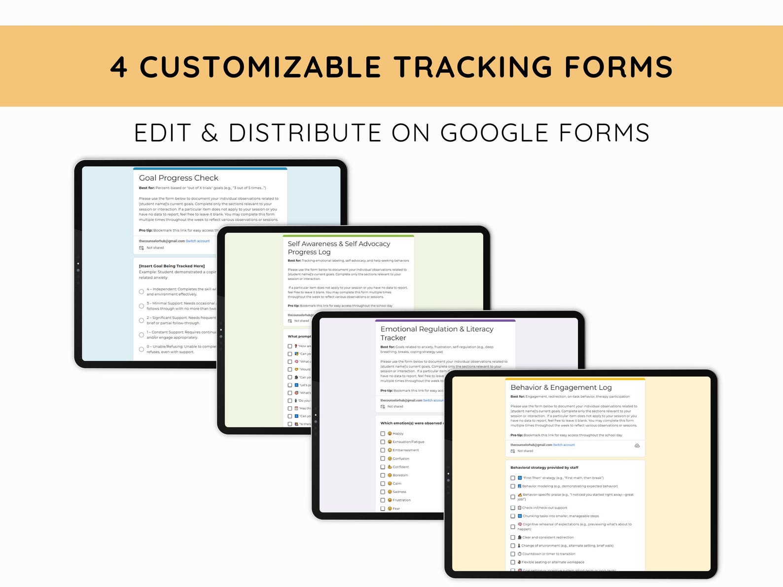IEP Social Emotional & Behavior Goal Bank + Tracking Forms | Editable ...