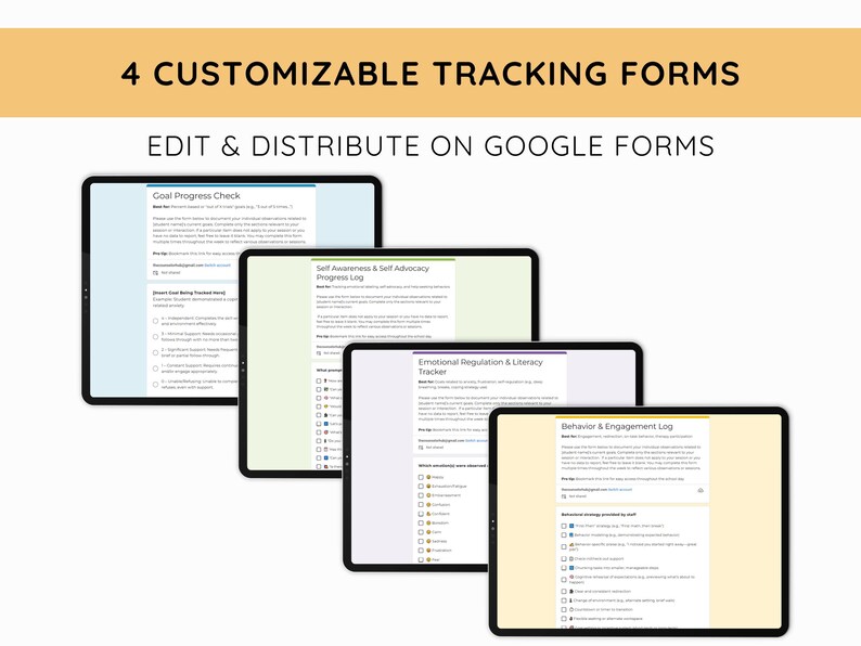 IEP Social Emotional & Behavior Goal Bank + Tracking Forms | Editable ...
