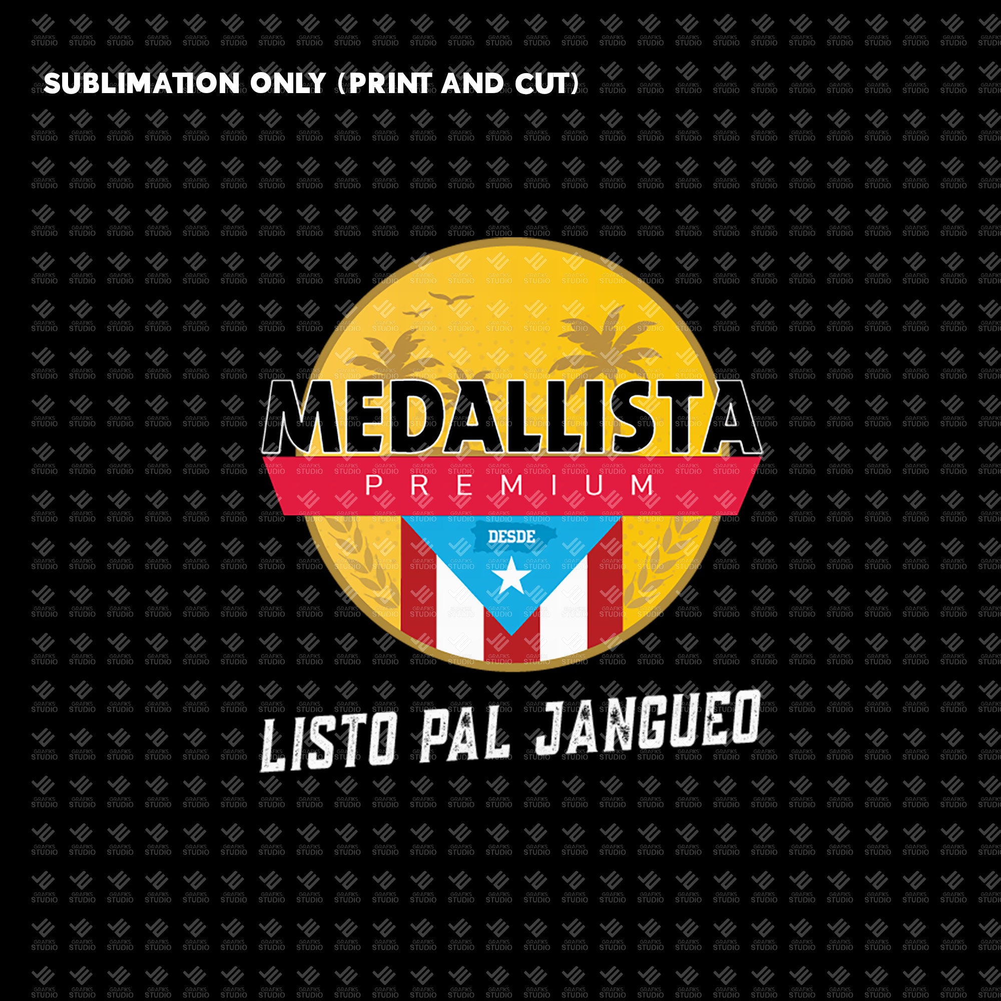 Medalla, Sublimation Designs, Puerto Rico, Jangueo, Beber, Digital ...
