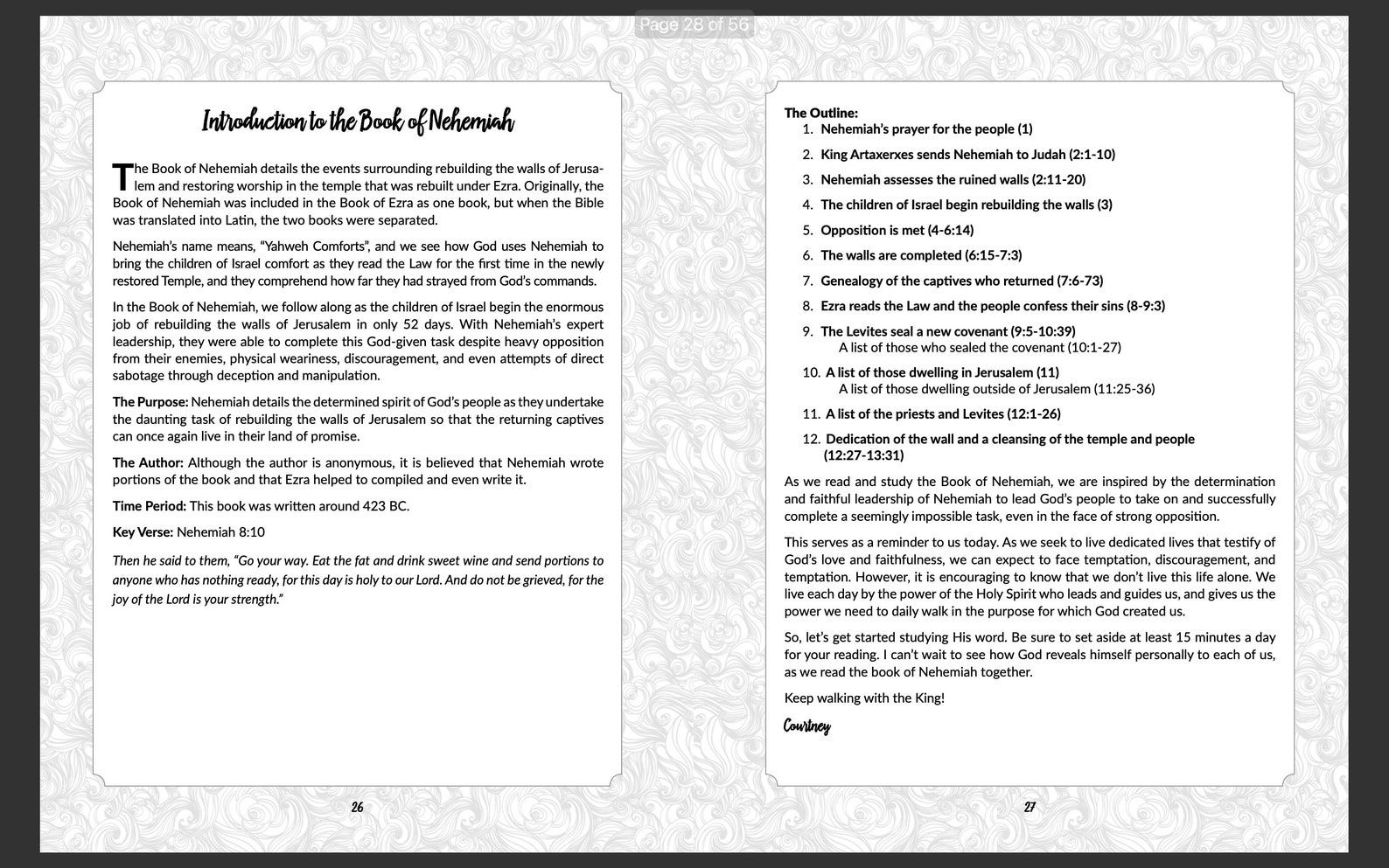 The Books of Ezra and Nehemiah Journal: One Chapter a Day - Etsy