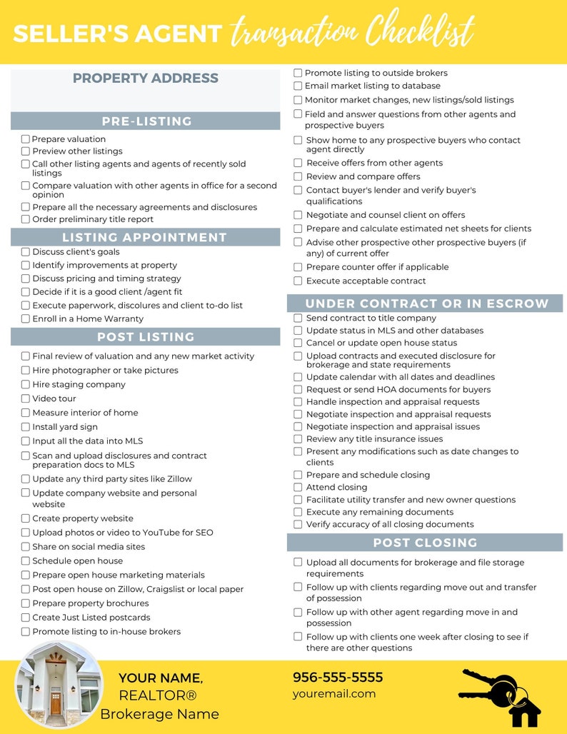 Seller's Transaction Checklist - Etsy