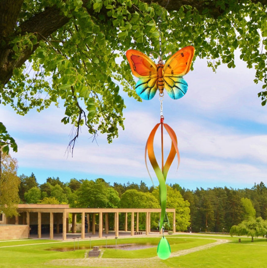 Rotary Wind Chimestained Glass Wind Chimeshandmade Wind - Etsy