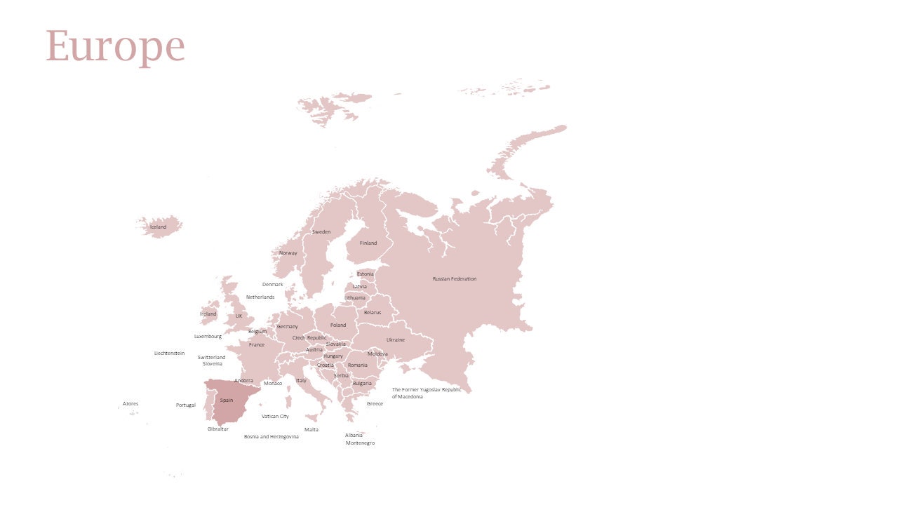 Editable Europe Map Powerpoint Template - Etsy