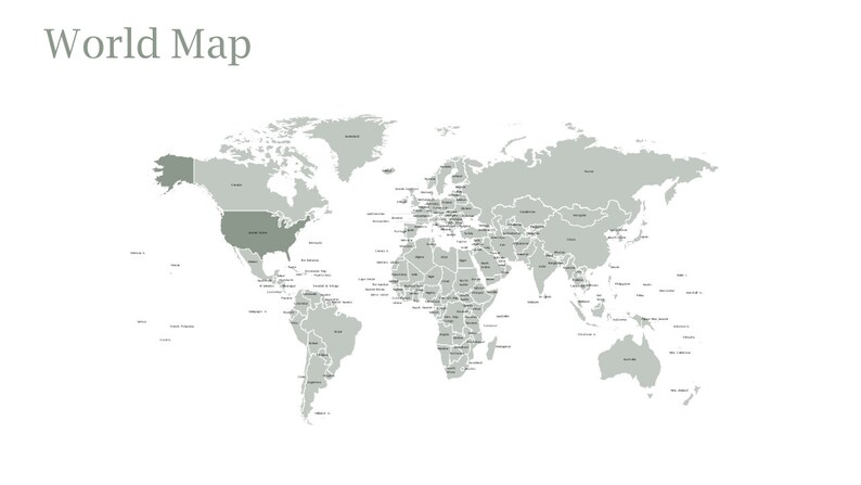 Editable World Map Powerpoint Template - Etsy
