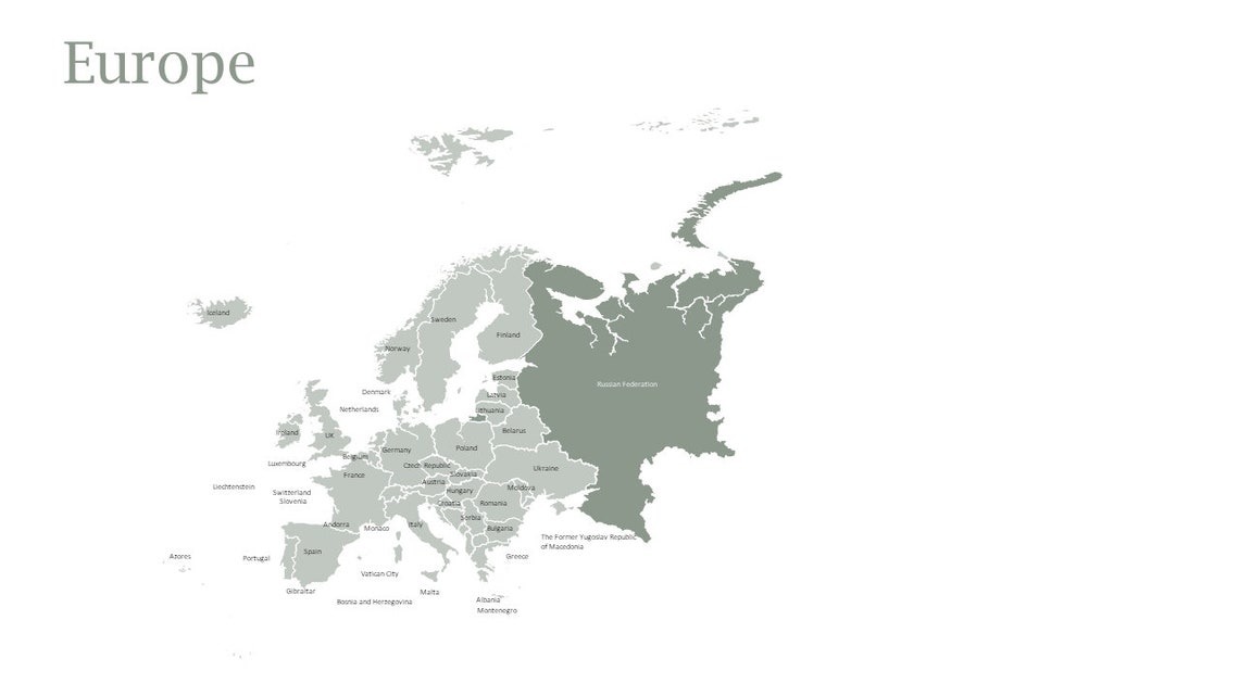 Editable Europe Map Powerpoint Template - Etsy