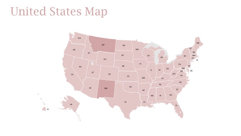 Editable United States of America Map Powerpoint Template - Etsy