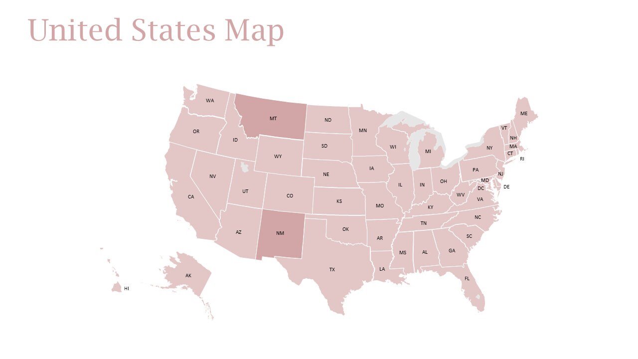 Editable United States of America Map Powerpoint Template - Etsy