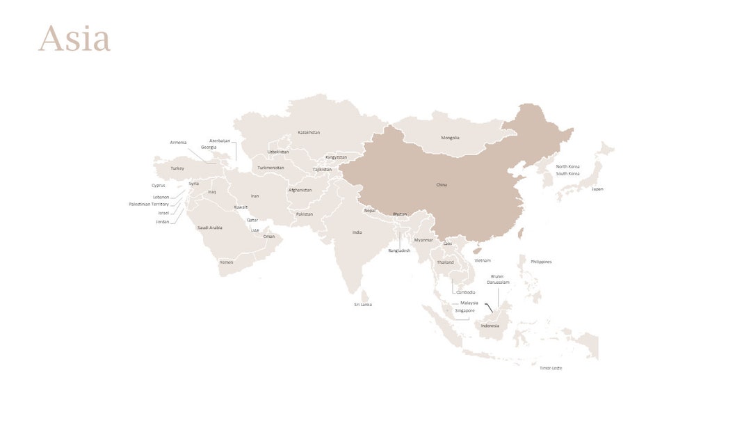 Editable Asia Map Powerpoint Template - Etsy