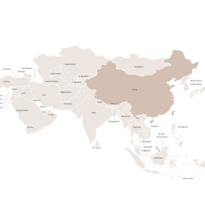 Editable Asia Map Powerpoint Template - Etsy