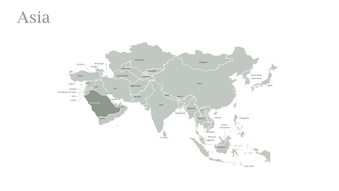 Editable Asia Map Powerpoint Template - Etsy