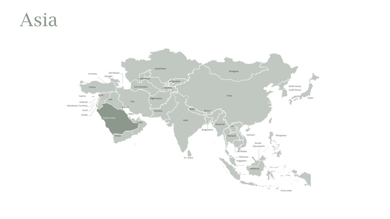 Editable Asia Map Powerpoint Template - Etsy