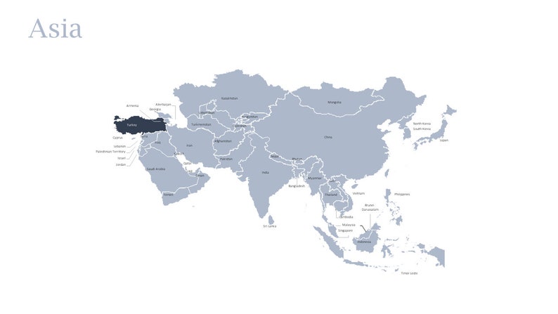 Editable Asia Map Powerpoint Template - Etsy UK
