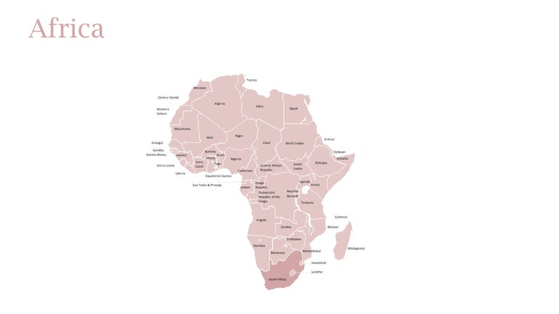 Editable Africa Map Powerpoint Template - Etsy