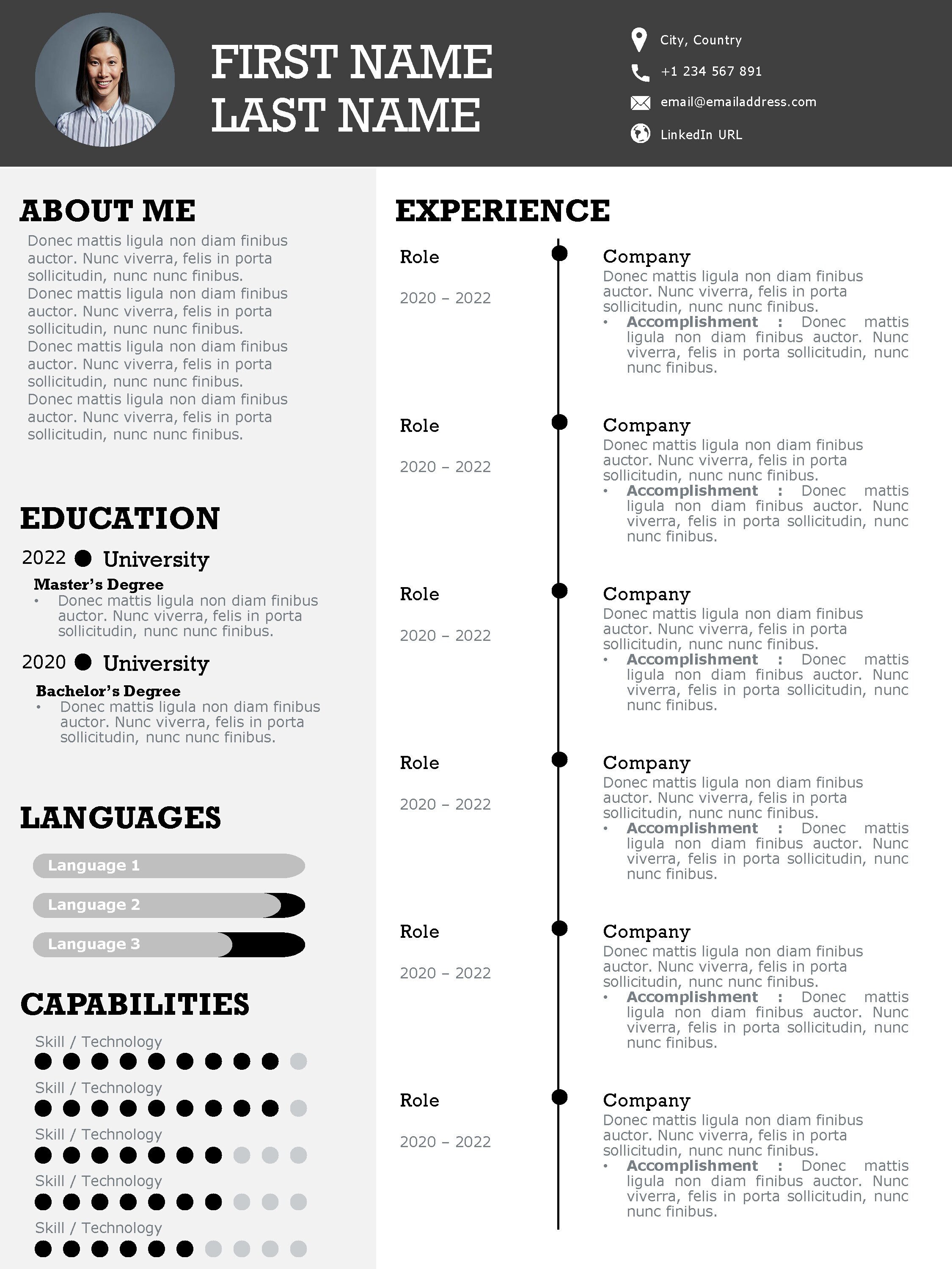 Professional Modern Clean CV Powerpoint Template - Etsy