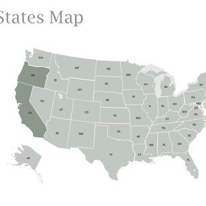 Editable United States of America Map Powerpoint Template - Etsy