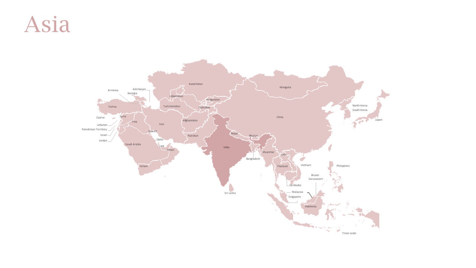 Editable Asia Map Powerpoint Template - Etsy