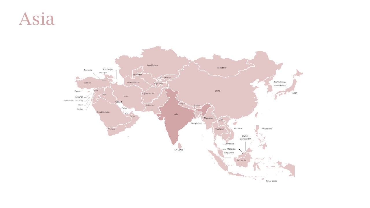 Editable Asia Map Powerpoint Template - Etsy