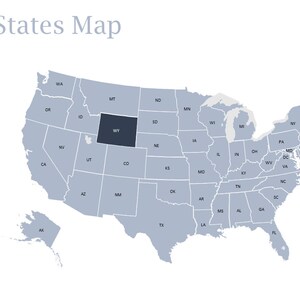 Editable United States of America Map Powerpoint Template - Etsy