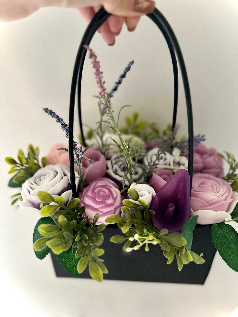 Purple Soap Flower Bouquet, Decorative Soap, Handmade Soap, Soap Flower ...