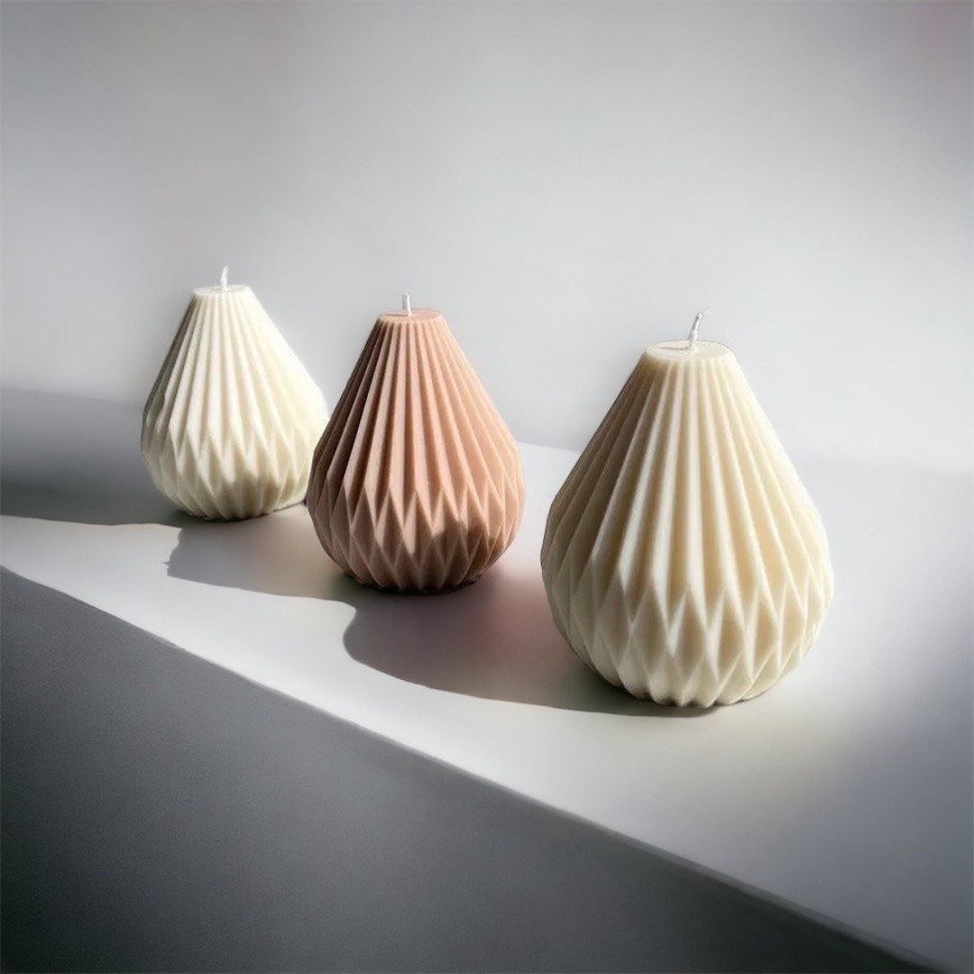 Pear Candle, Origami Pear Lantern Candle, Geometric Candle, Modern ...