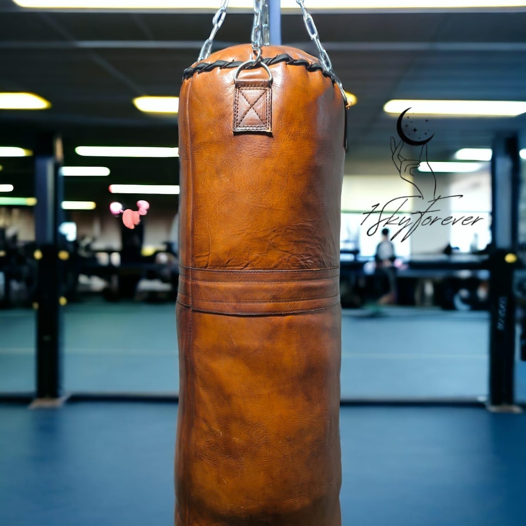 Vintage Punching Bag, Hand Made Training Bag, Cowhide Heavy Bag, MMA ...