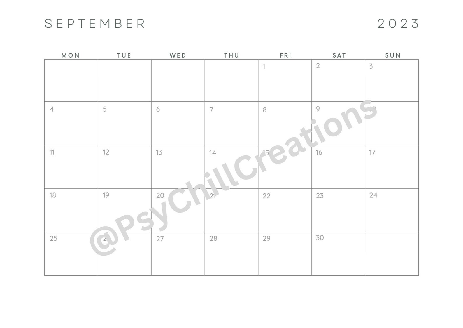 2023 Printable Calendar Minimalist Monthly Calendar 12 - Etsy