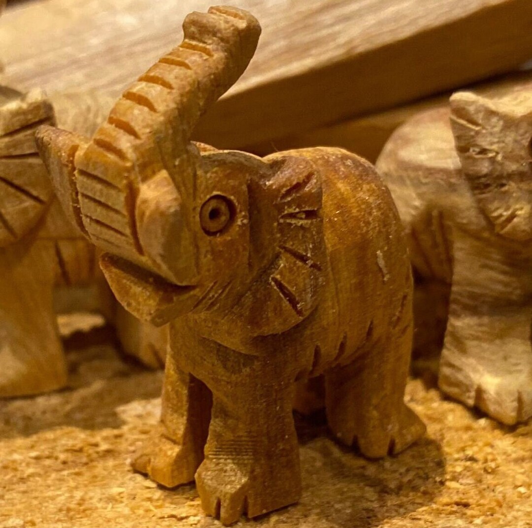 Elephant Palo Santo Carved Small Wood Sculpture Ethically Sourced ...